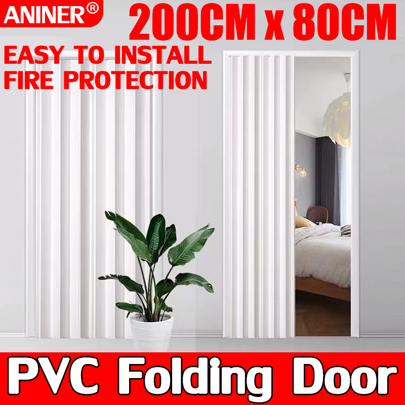 Sliding Door PVC Folding Door Indoor Household Partition Rail Door ...