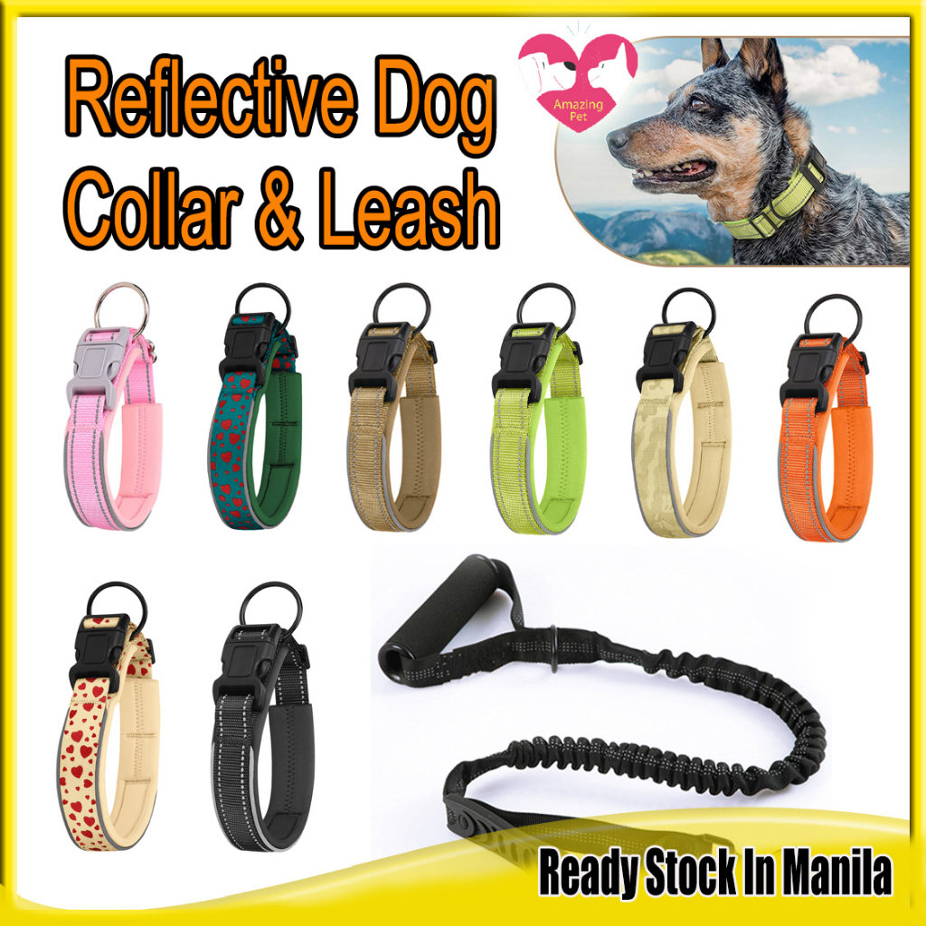Reflective Dog Collars, Adjustable Pet collar with Quick Release Buckle ...