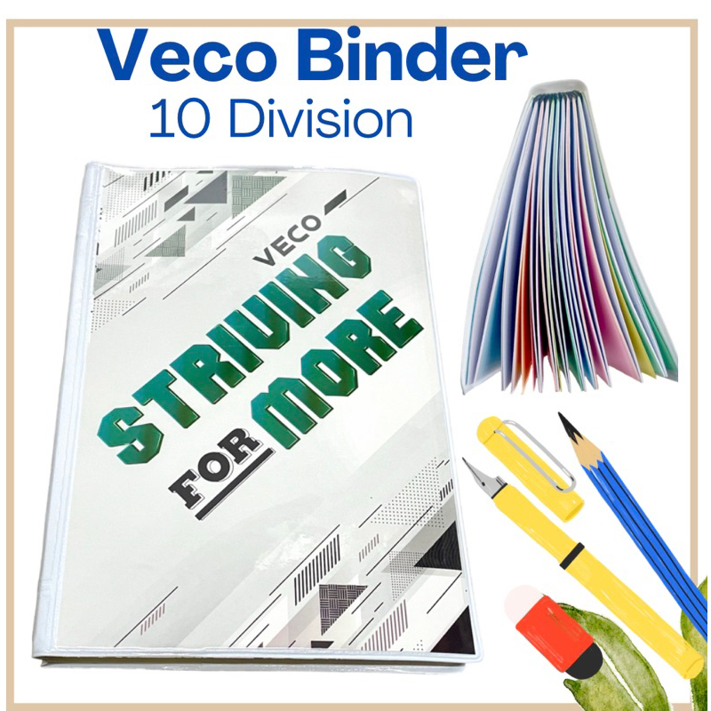 Veco Binder Dynamic 10 Division - 10 Refill Notebook with Free Ballpen ...