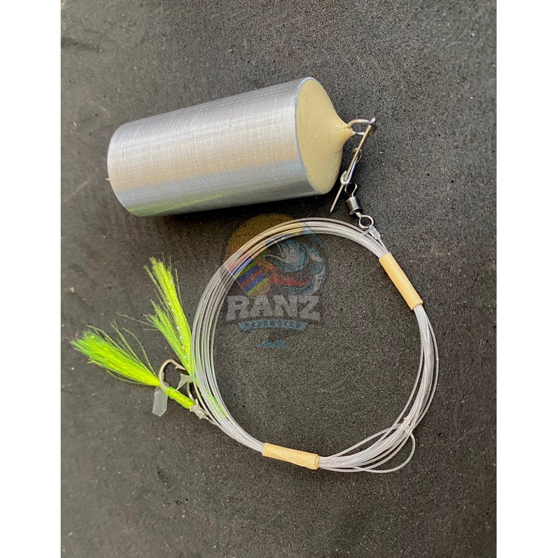 10g Aluminum Plain Rattler with Sabiki Lure double hook (UL & ML setup ...