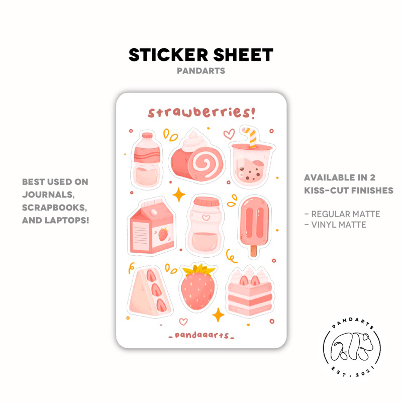 Strawberries! Sticker Sheet | for Planners and Journals | Shopee Philippines