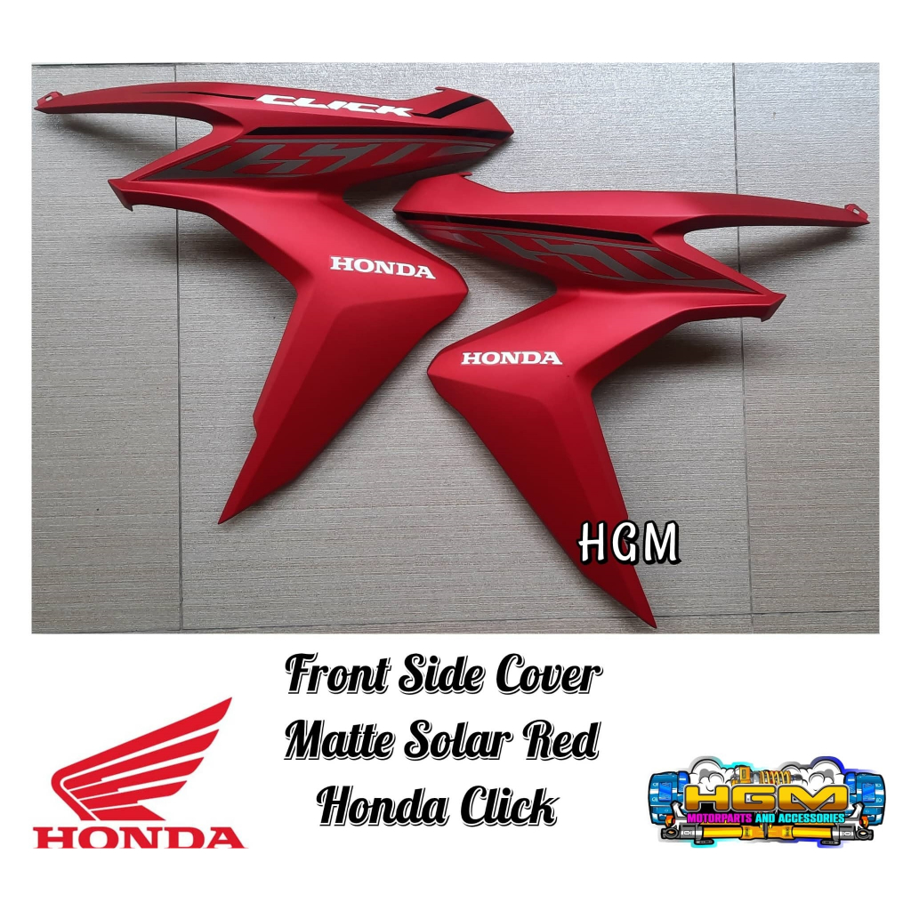 LEFT/RIGHT FRONT SIDE COVER MATTE SOLAR RED HONDA CLICK 150i V2 | 64600 ...