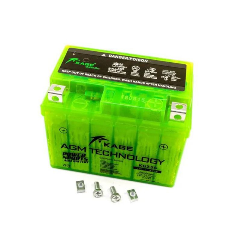 KAGE KGZ5S Green Gel Motorcycle Battery (12N4-3B GTZ5S YB4L-A YB4L-B ...