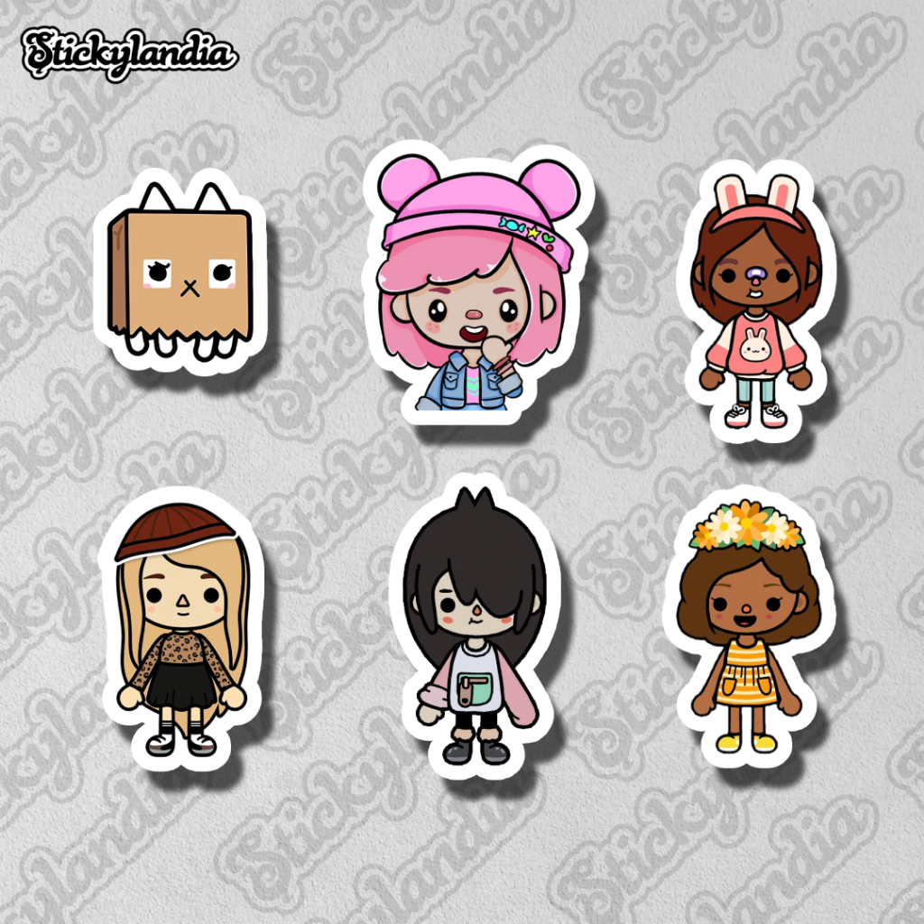 Stickylandia Toca Boca Life World Waterproof Vinyl Sticker Set for ...