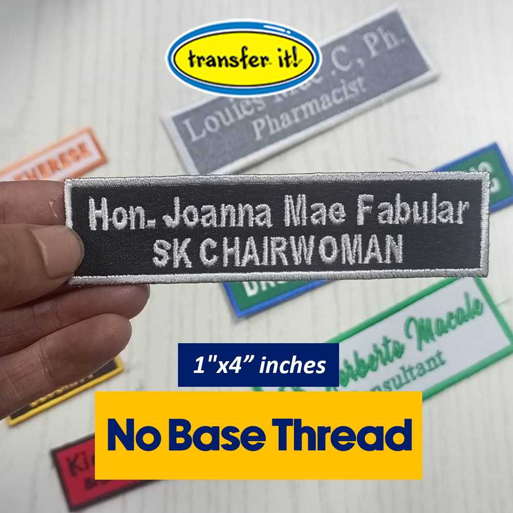 Transfer it Customized NAME CLOTH Patch Computerized Embroidery (IRON ...