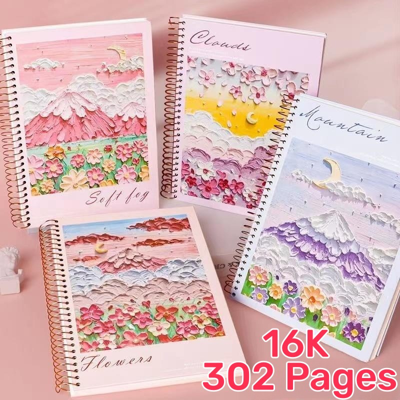 A4/16K Coil Notebook World-famous Painting Thick Big College Notebook school supplies | Shopee ...