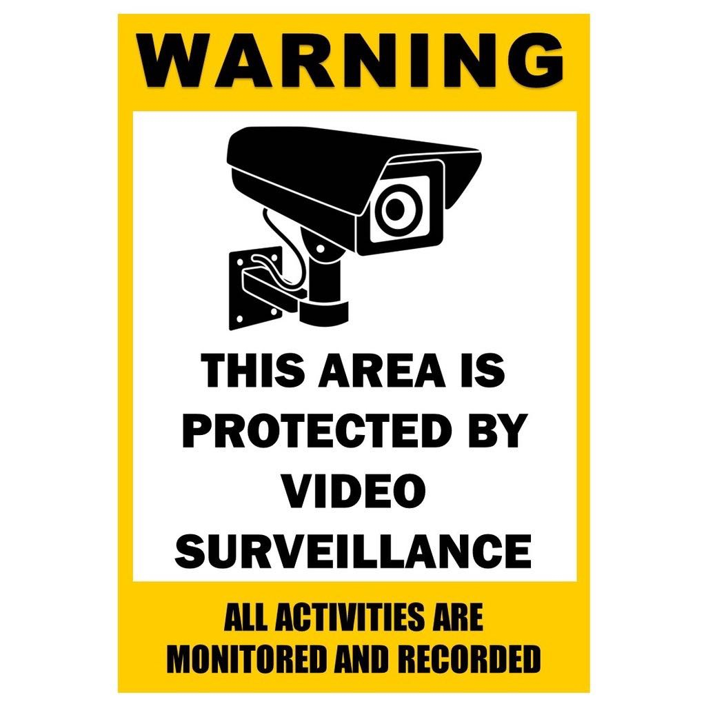Laminated Signages | Warning CCTV Protected | Signage A4 HIGH QUALITY ...