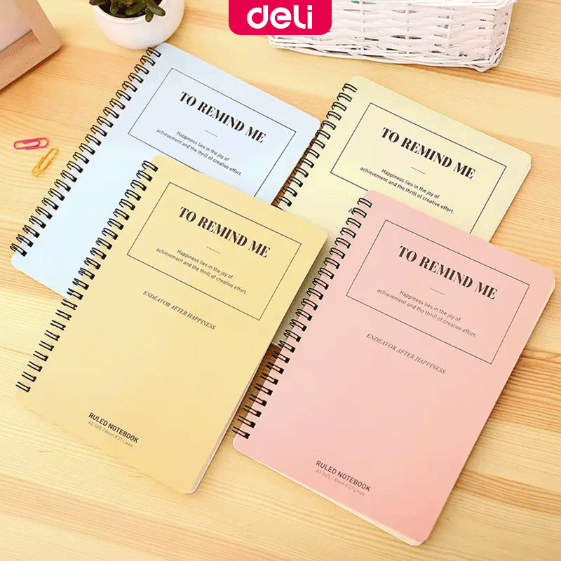 Deli Spiral Ruled Notebook B5-60sheets Binder Notebook Student School ...