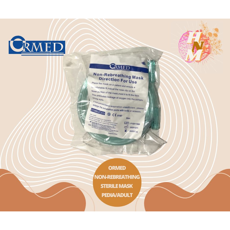 Oxygen Mask Non-rebreathing Sterile ORMED (Pedia, Adult) | Shopee ...