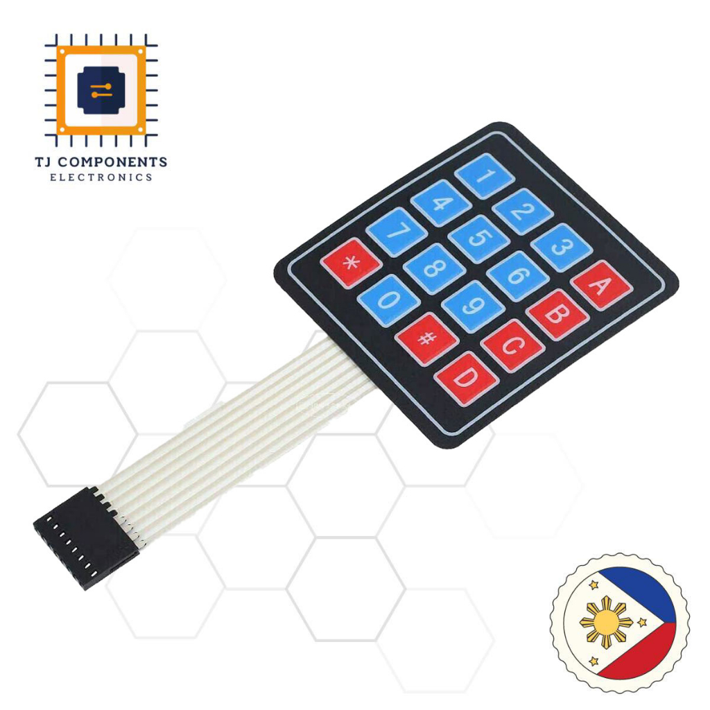 4 x 4 - 16 key Switch Membrane Matrix KeyPad Self Adhesive Arduino/ RPI/ PIC/ AVR | Shopee ...