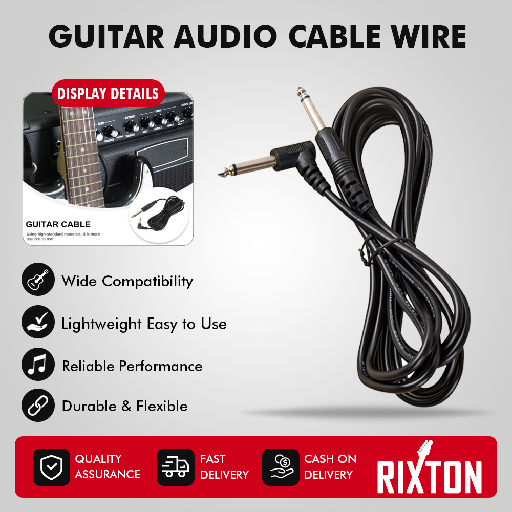 RIXTON Electric Guitar Audio Cable Wire Cord Noise Reduction Jack ...