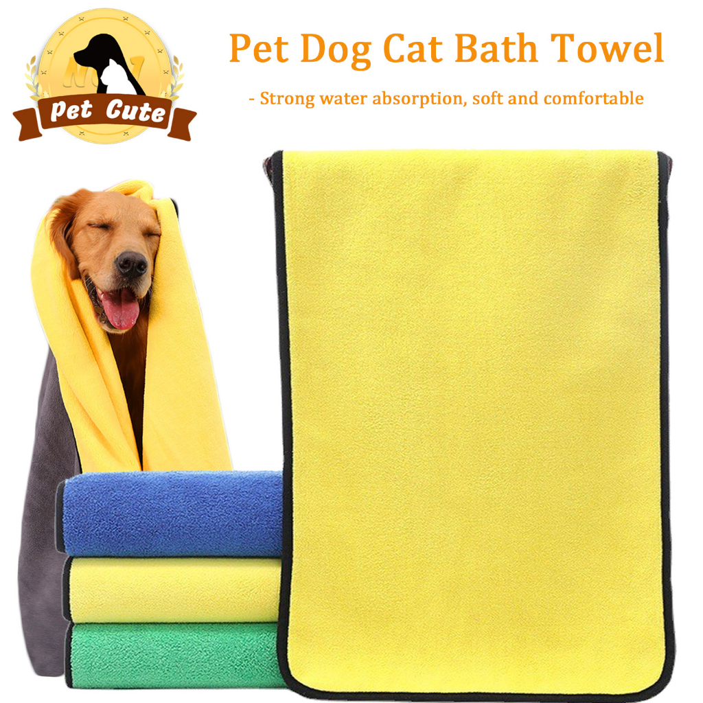Pet Bath Towel Soft Microfiber Strong Absorbing Water Dog Towels for ...