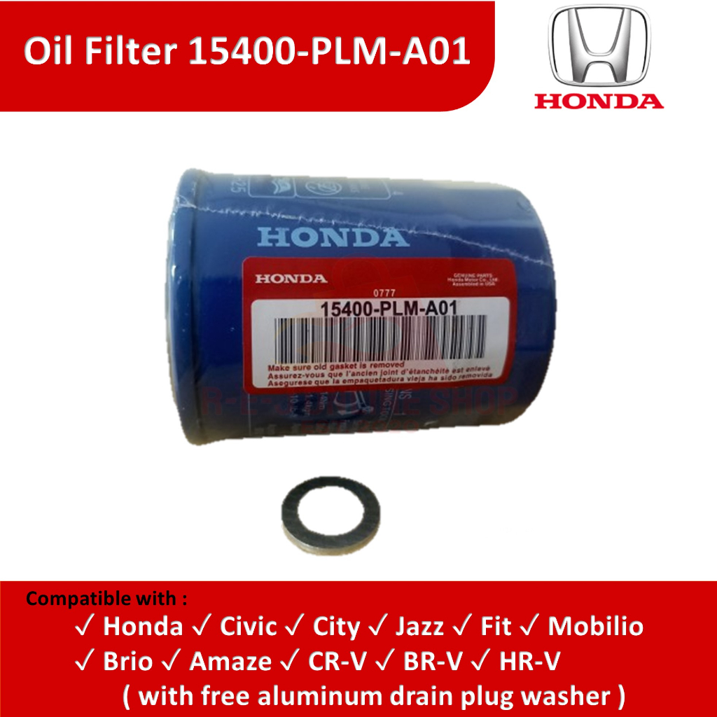 Oil filter (15400-PLM-A01) for Honda Civic, City, Jazz, Fit, Mobilio, Brio, Amaze, CR-V, BR-V ...