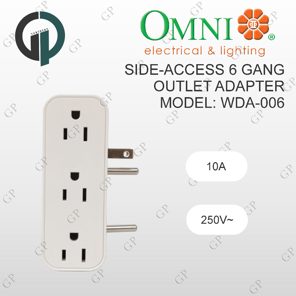 OMNI SIDE ACCESS 6 GANG OUTLET ADAPTER (Multiple Socket Extension ...