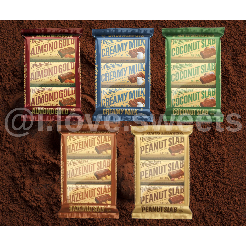 Whittaker's 3 in 1 pack, Almond Gold, Hazelnut, Creamy Milk, Peanut ...