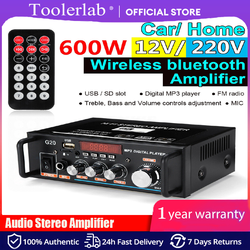 800W G30 Digital HiFi Bluetooth Audio Stereo Amplifier Subwoofer 2 ...