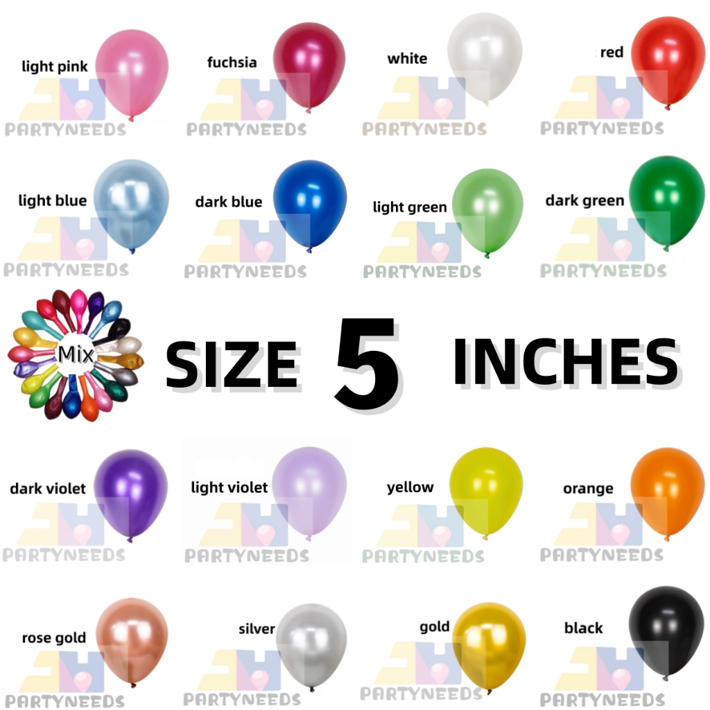 50pcs size 5 inches metallic latex balloons for decoration birthday ...