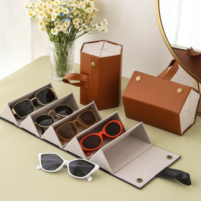 From PH Multiple Leather Grids Sunglasses Eyewear Storage Box Travel ...