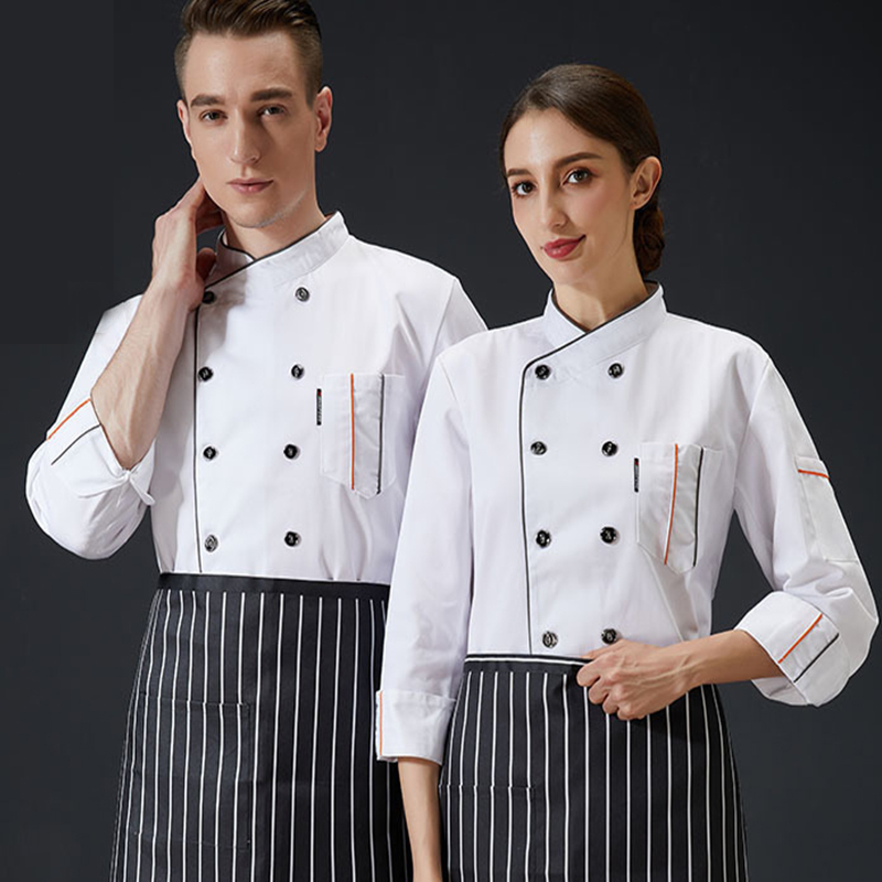 Chef Uniform for Men Long Sleeve Women Catering Uniform Chef Jacket ...