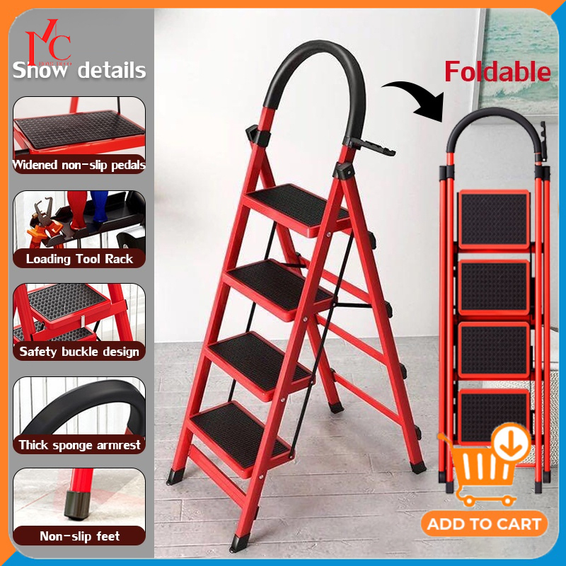 Aluminum alloy ladder 3/4/5/6 metal foldable ladder step household ...
