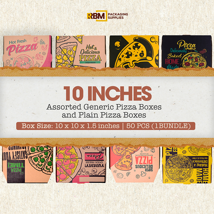 Corrugated Pizza Boxes - Plain & Generic Box Designs | 10 inches | 1 ...