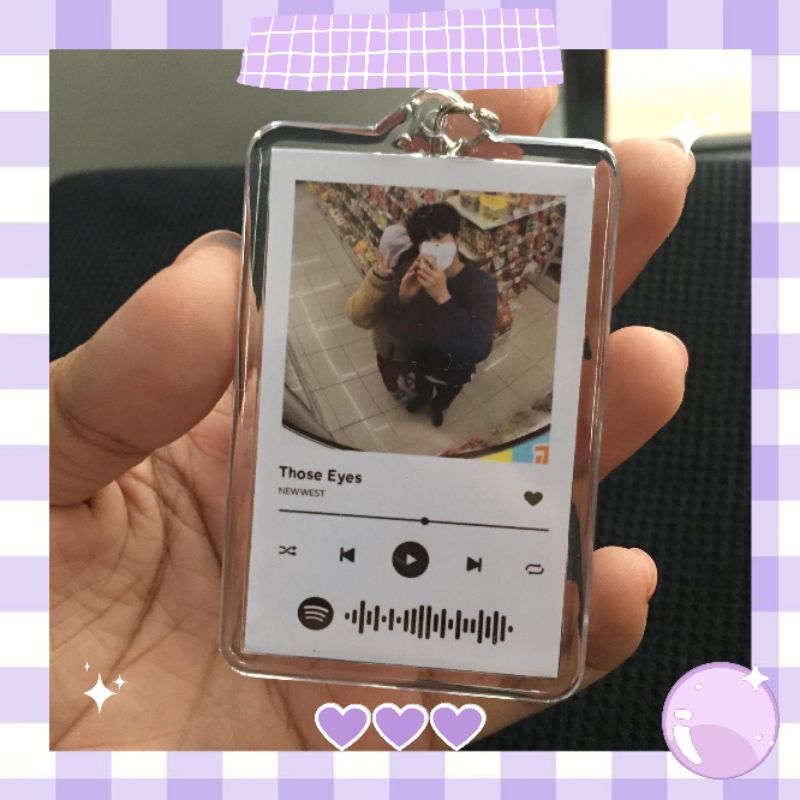 [ GIFT IDEA ] CUSTOMIZED SPOTIFY INSPIRED KEYCHAIN WITH SCANNABLE CODE ...