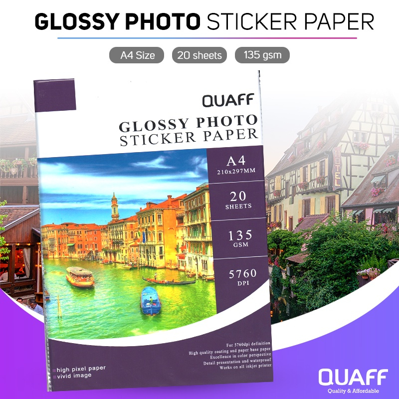 Quaff Photo Sticker 135gsm A4 - A3 Size (20sheets/pack) | Shopee ...