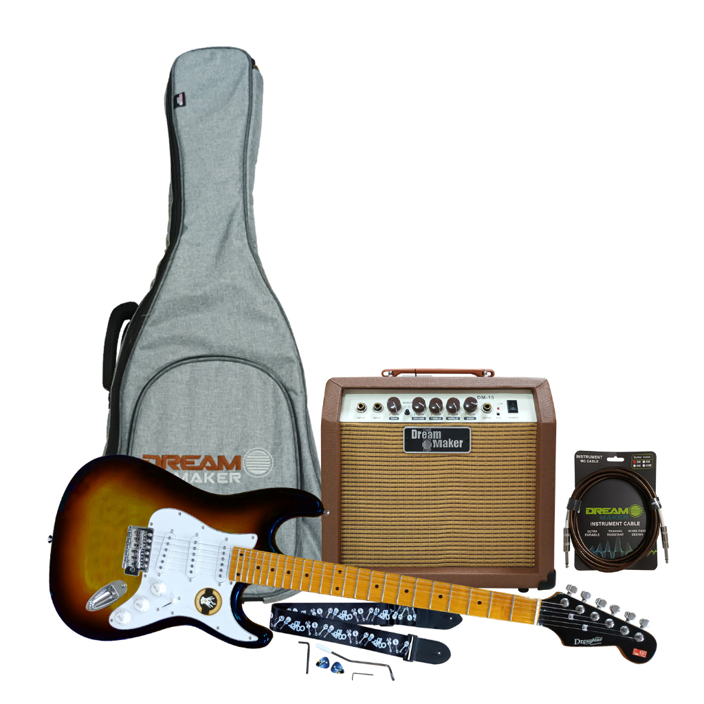 Dream Maker ST Electric Guitar Combo Set (Solid Body with tremolo bar ...