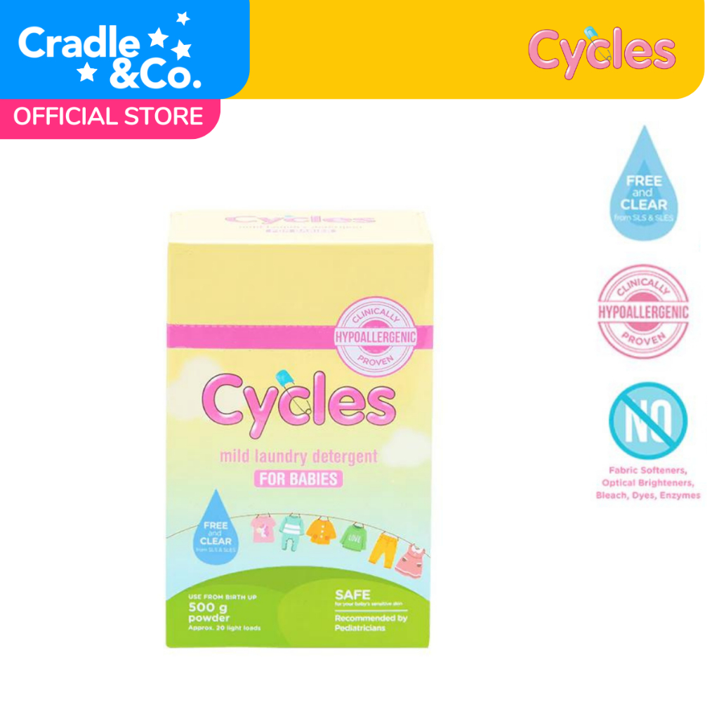 Cycles Mild Laundry Powder Baby Detergent 500g | Shopee Philippines