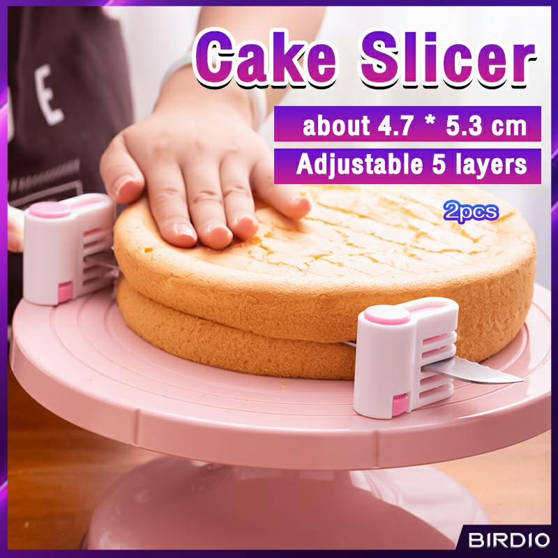 BD 2 Pcs Cake Slicer Cutter 5 Layers Cake Bread Leveler Slicer cutter ...