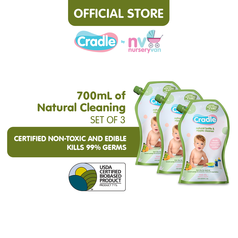 Cradle Natural Baby Bottle Wash & Nipple Cleaner - Non-toxic, 700mL ...