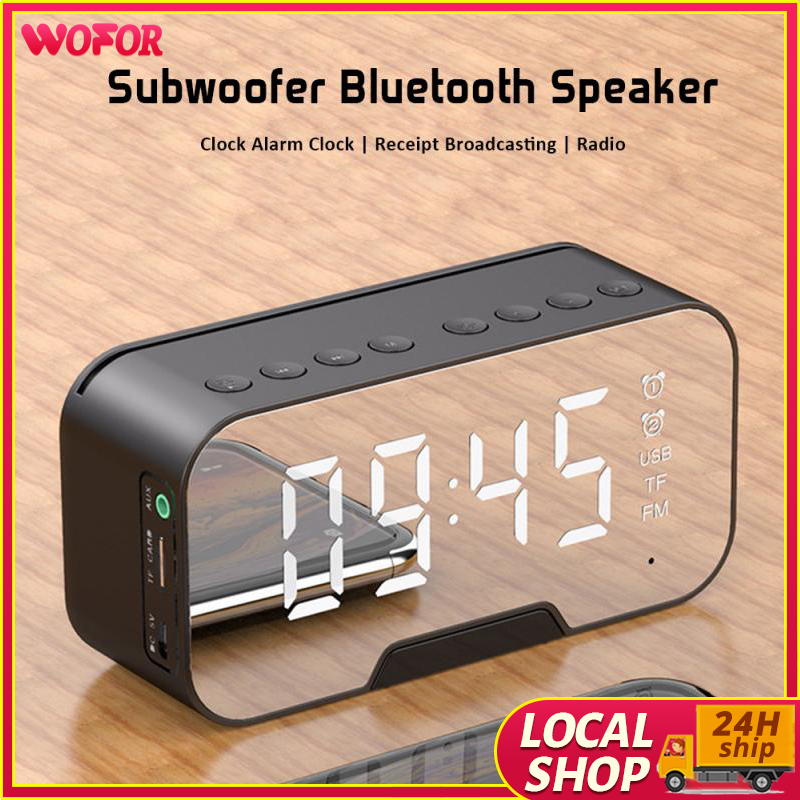 Mobile phone stand mirror clock Bluetooth speaker mini mirror clock ...