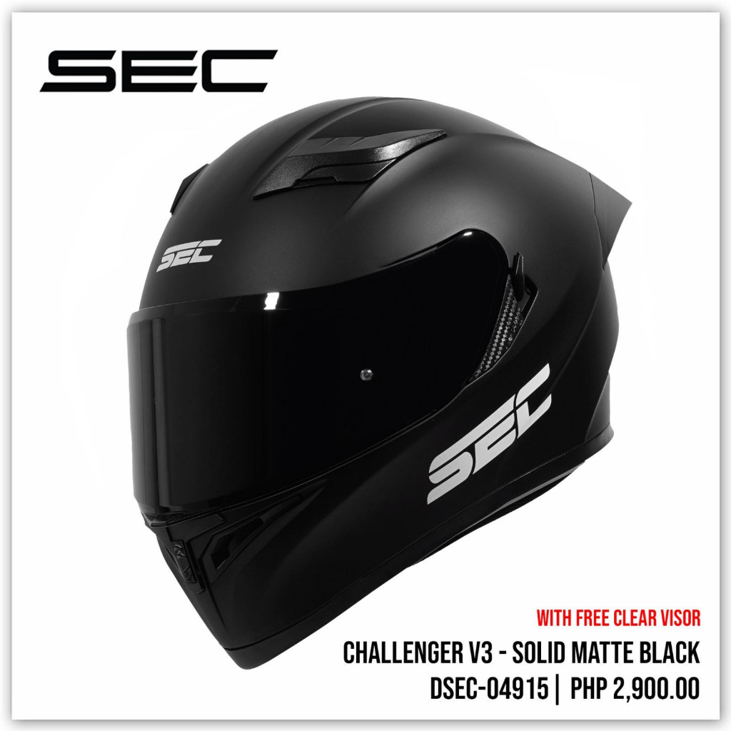 SEC challenger V3 & cyclone full face dual visor helmet with FREE CLEAR ...