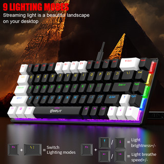 Inplay 68 Key Wired Mechanical Keyboard Hot Swappable With Red Switch ...