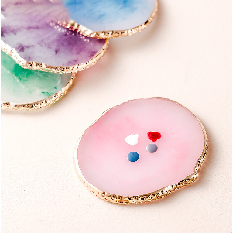 Resin Stone Nail Art Palette Mixing Plate Drawing Painting Color Gel ...