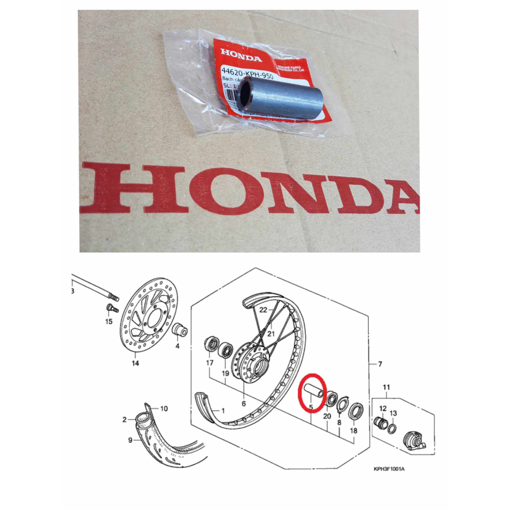 Front Axle Distance Collar Honda Genuine(WAVE110R/125/XRM125/WAVE DASH ...