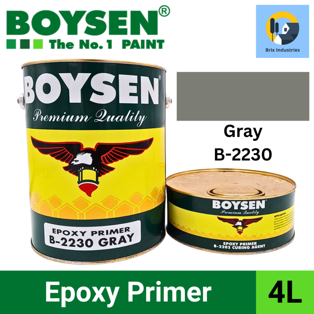 Boysen Epoxy Primer 4 Liters (Gallon) with Curing Agent 3 Colors ...