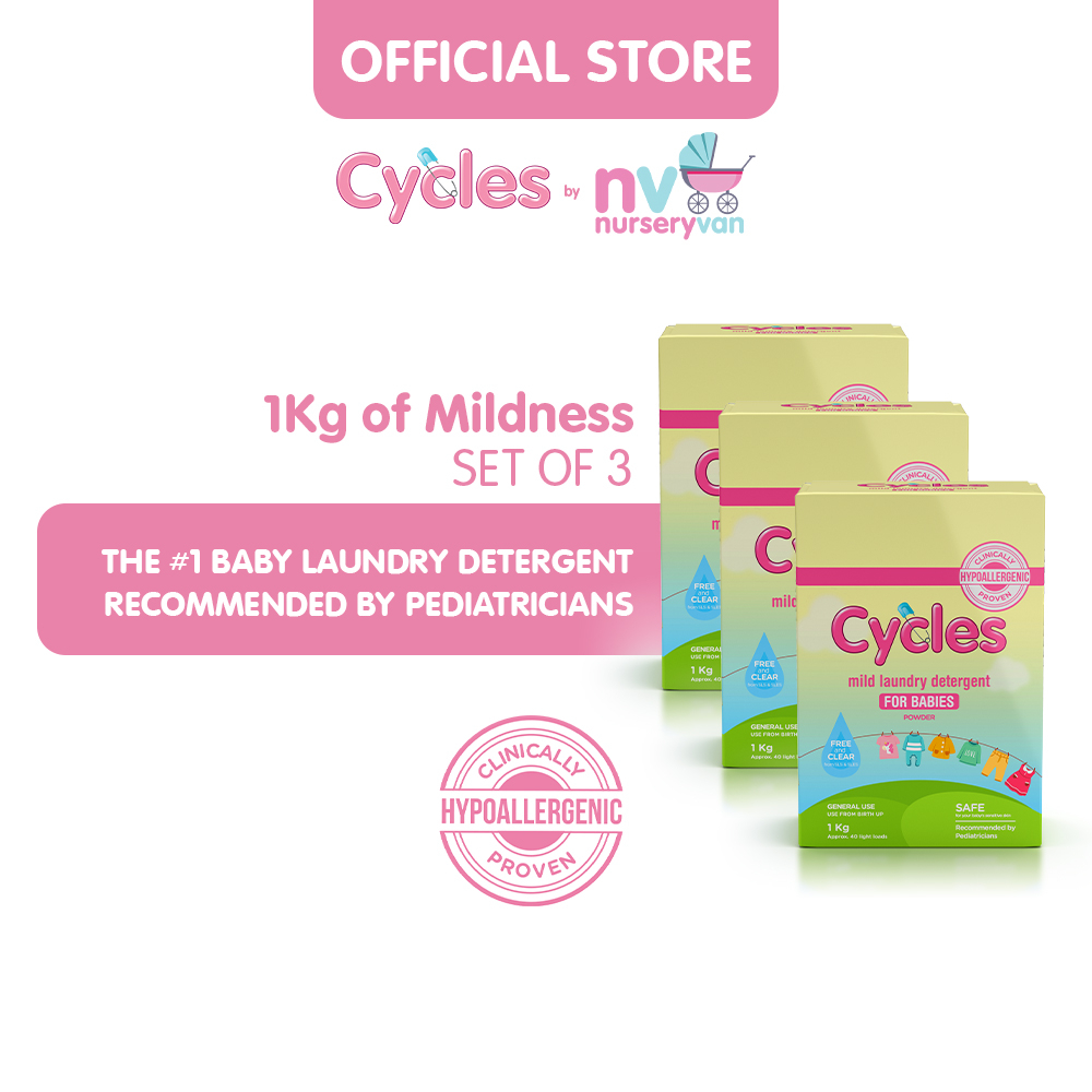 Cycles Baby Laundry Powder Detergent (x3) - Hypoallergenic for Baby’s ...