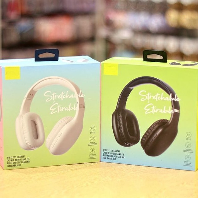 ️ BLACK | WHITE STRETCHABLE WIRELESS HEADPHONES | HEADSET ️by Miniso ...