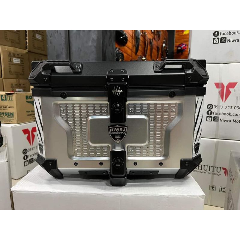 NEW ‼️ 45L-55L ALLOY TOP BOX with backrest & baseplate (COD) | Shopee ...