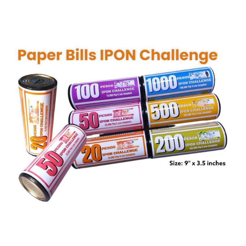 Paper Bills IPON Challenge Alkansya Coinbank 9 inches | Shopee Philippines