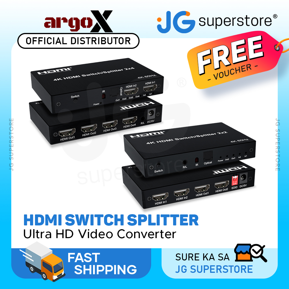 ArgoX 4K 60Hz HDMI Switch Splitter 2x2 / 2x4 Video Converter w/ EDID ...