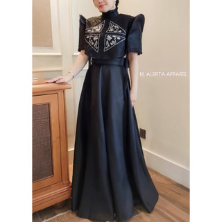 MODERN FILIPINIANA CROP TOP BARONG AND SKIRT FOR WOMEN (INDIVIDUAL ...