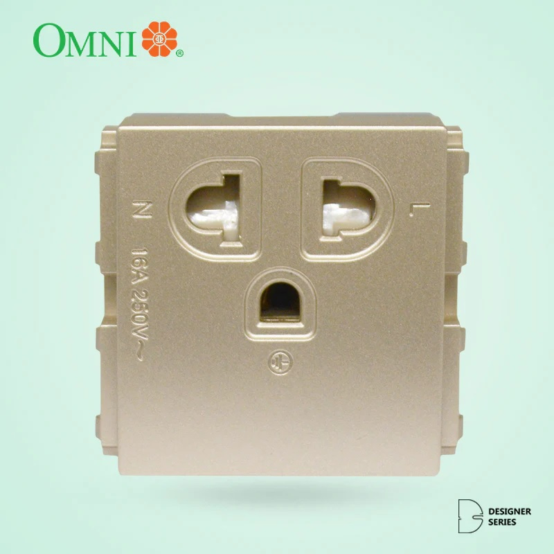 OMNI Universal Outlet with Ground & Shutter 16A Designer Series - DWG ...