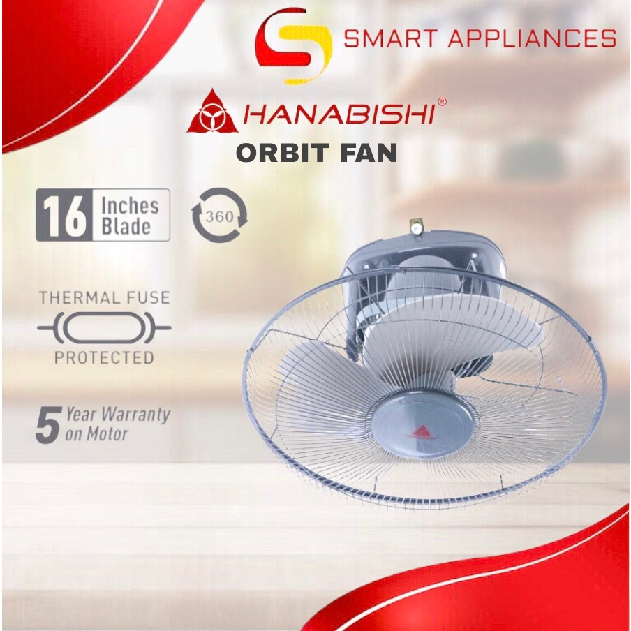 Hanabishi Rotator Fan Model RF16R Orbit Fan 16 inches Blade by Smart ...