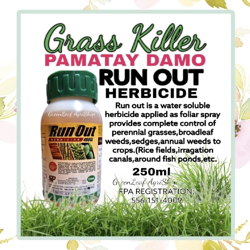 RUN OUT/LIKE FRONTIER HERBICIDE GRASS KILLER/ PAMATAY DAMO 250ml ...