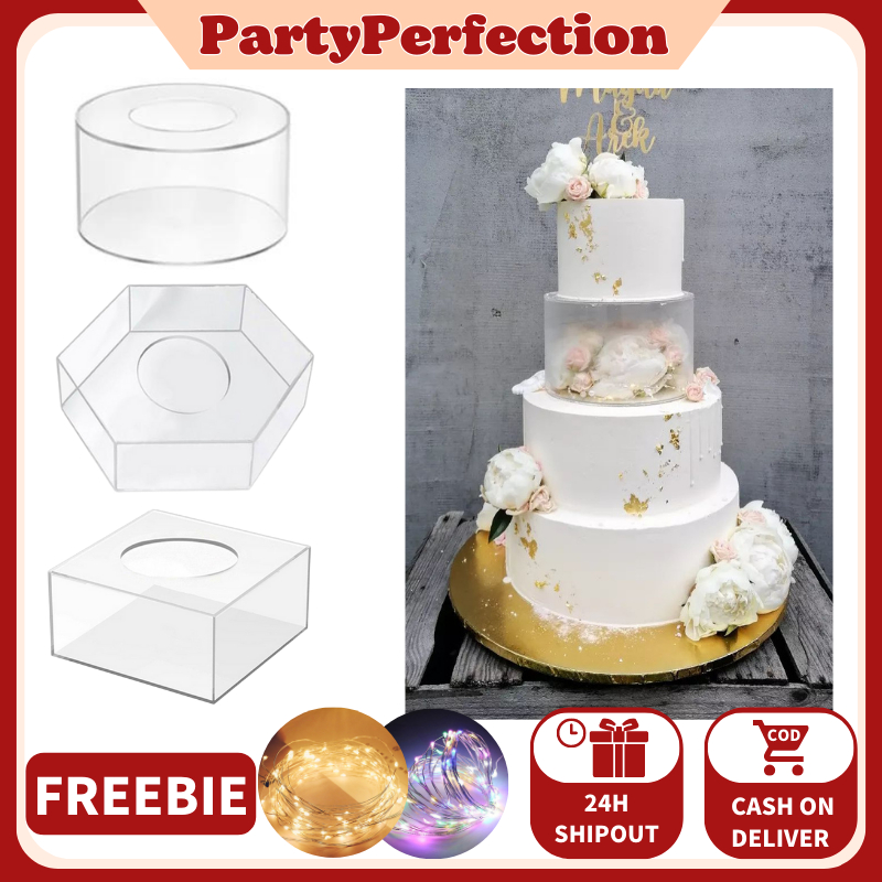 Cake Separator Fillable Acrylic Cake Spacer Transparent | Shopee ...
