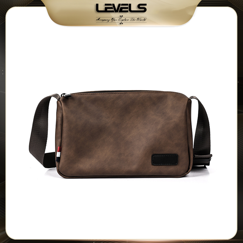 LEVELS K1004 Sling Bag For Men Frosted Retro Messenger Bag Small Square ...