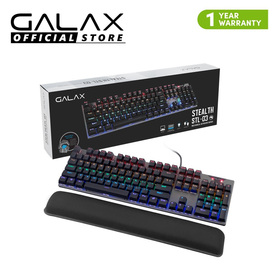 GALAX Stealth-03 Gaming Keyboard Blue switch, 104 US layout | Shopee ...