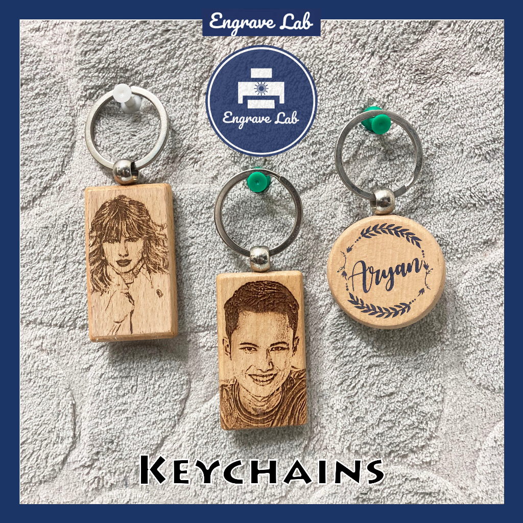 Personalized Wood Keychain | Laser Engraved Gift Tokens Souvenir ...